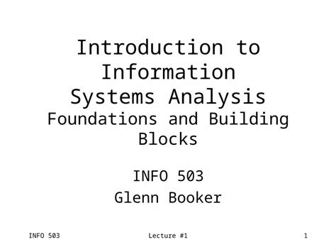 Ppt Info 503lecture 11 Introduction To Information Systems Analysis