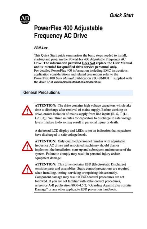 Powerflex 400 Quick Start Guide Manualzz