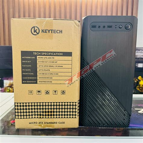 Keytech T Tempered Glass Side Mesh Front Panel Gaming Pc Case Black White Desktop Computer