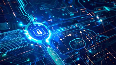 abstract scheme with cyber security themes stock illustration