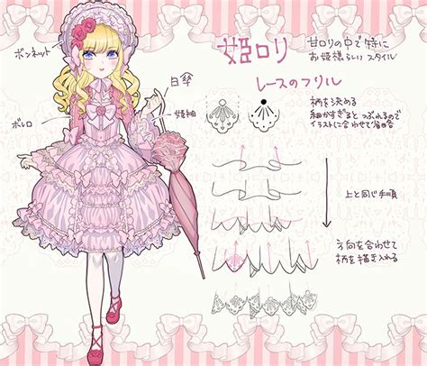 フリルの描き方もこれでOKロリータ服のバリエーションまとめ いちあっぷ Эскиз