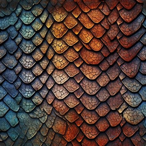Premium Photo A Close Up Of A Colorful Dragon Scale Pattern On A Wall Generative Ai