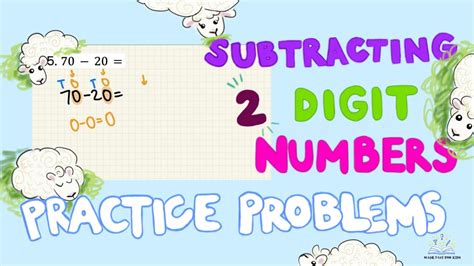 How To Subtract 2 Digit Numbers Practice Problems Worksheet 2 Part