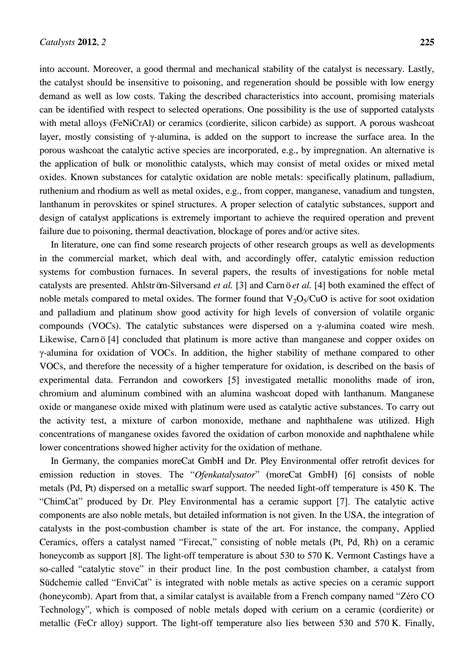 Solution Application Of Heterogeneous Catalysis In Small Scale Biomass Combustion Systems