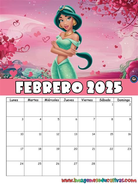 Calendario 2025 Princesas Disney Imagenes Educativas
