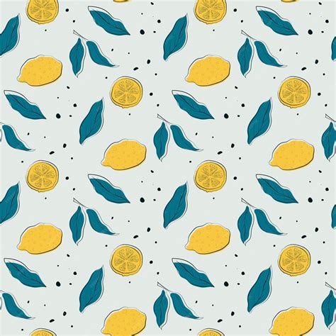 Premium Vector Lemon Doodle Pattern