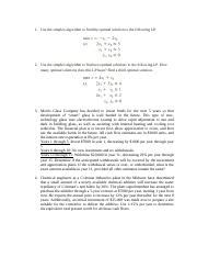 MID 2 ASSIGNMENT Pdf 1 Use The Simplex Algorithm To Find The Optimal