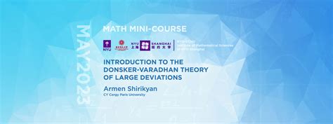 Introduction To The Donsker Varadhan Theory Of Large Deviations Course I Research Nyu Shanghai