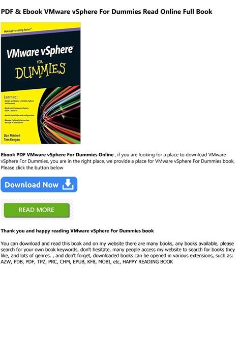 [pdf] vmware vsphere for dummies full pdf online by