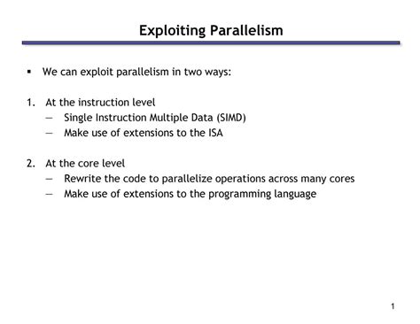 Exploiting Parallelism Ppt Download