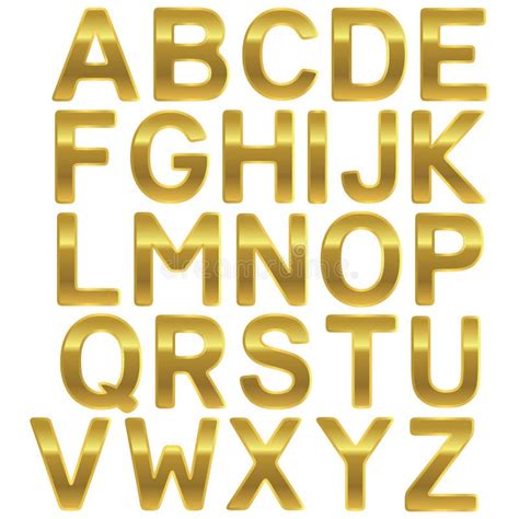 Letras Del Alfabeto Del Oro Ilustración Del Vector Ilustración De