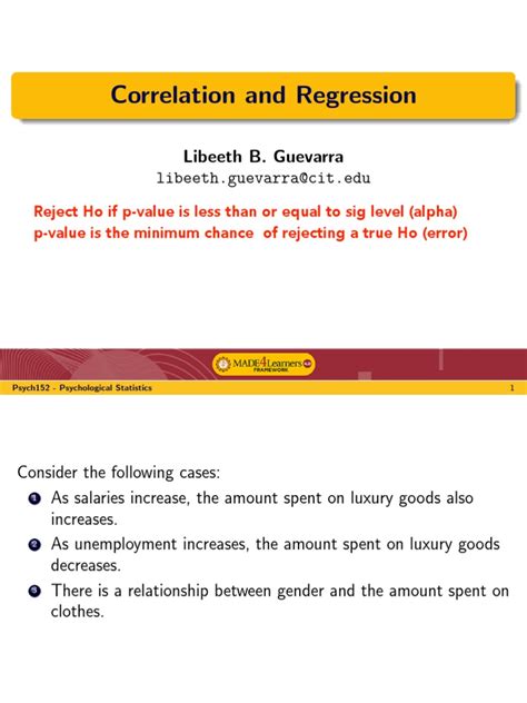 correlation pdf statistics statistical analysis