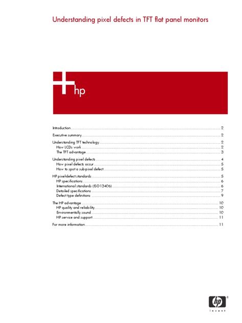 Understanding Pixel Defect In Tft Flat Panel Monitors Pdf Liquid