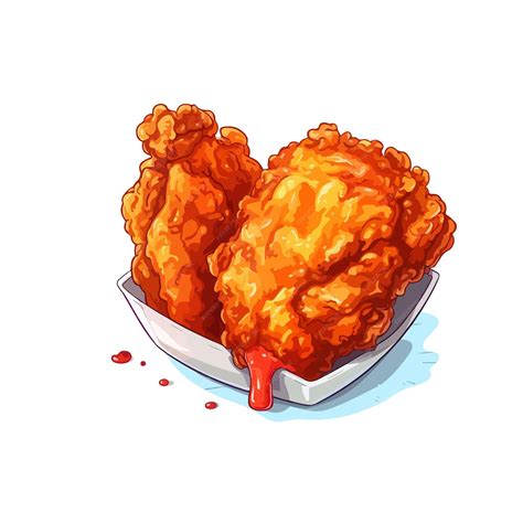 Premium Vector Hand Drawn Fried Chicken Illustration