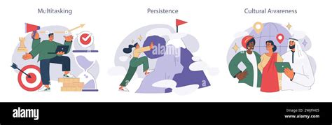 Soft Skills Set Portrayal Of Multitasking Persistence And Cultural