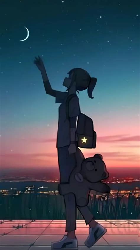 دانلود عکس دختر انیمه در شب با کیفیت 4k کارماتوس