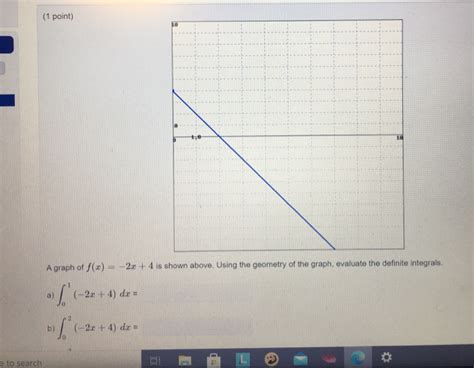 solved 1 point 1 0 18 a graph of f x 2x 4 is shown