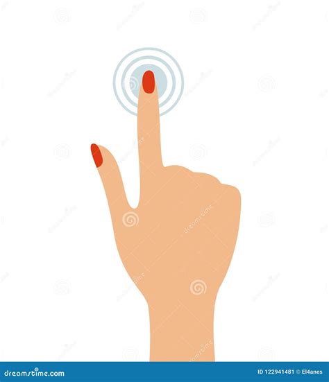 Female Hand Touch Sensor Stock Vector Illustration Of White 122941481