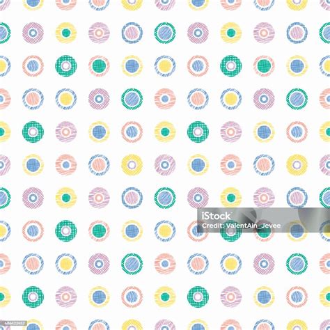 손 원형 파스텔 끝 없는 배경을 원활한 벡터 기하학 패턴 질감된 기하학적 그림 그려 그래픽 일러스트 레이 션 배치 배경 커버 표면 인쇄 가능성에 대한 스톡 벡터 아트 및