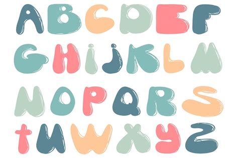 Alfabeto Dibujado A Mano Lindo Hecho En Vector Letras De Garabato Para