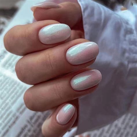 JUSTOTRY 24 Pcs Blanc Glitter Amande Faux Ongles Court Motif Glossy