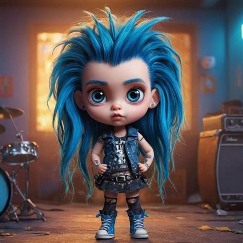 Blue Hair Doll With Skull Decoration Images Free Download On Freepik