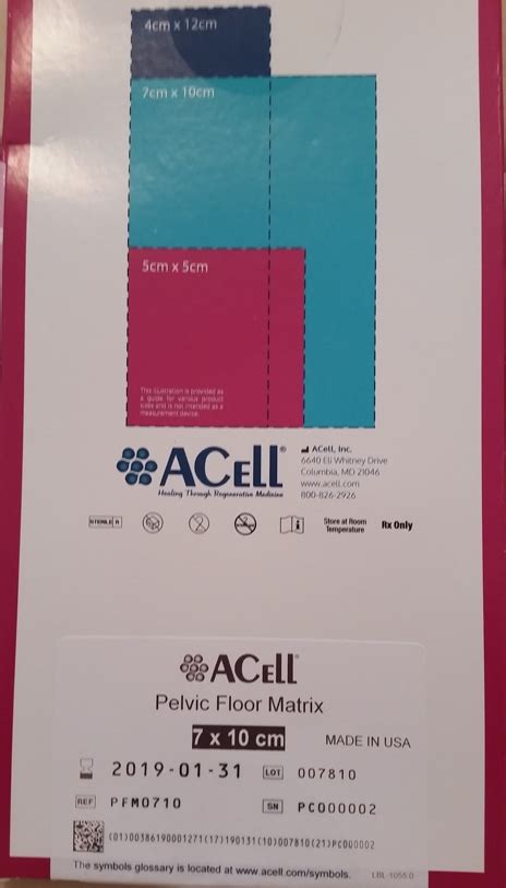 Acell Pfm0710 Pelvic Floor Matrix 7 X 10cm