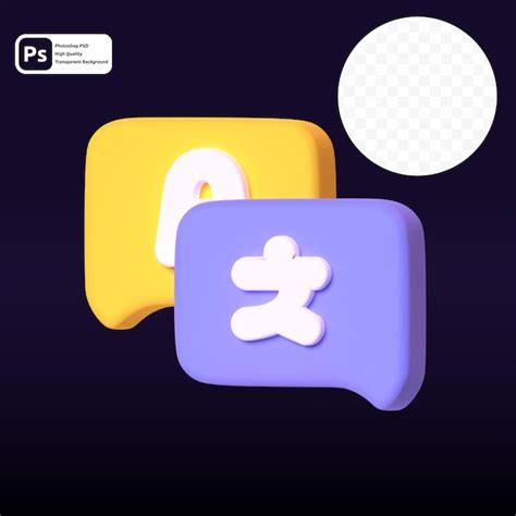 Premium Psd Translate In D Render For Graphic Asset Web Presentation Or Other