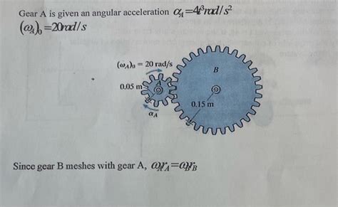 Solved Gear A is given an angular acceleration αA 4i3rad s2 Chegg com