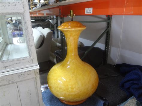 Monumental Italian Midcentury Glazed Ceramic Lamp For Sale At 1stdibs