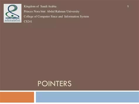 Ppt Pointers Powerpoint Presentation Free Download Id2746723