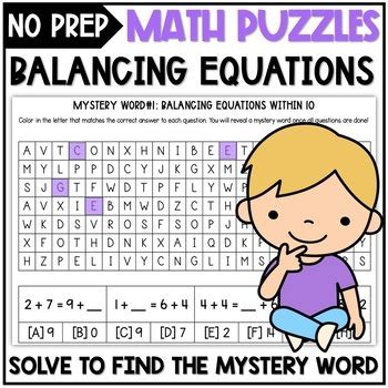Balancing Equations Worksheets Addition And Subtraction Within