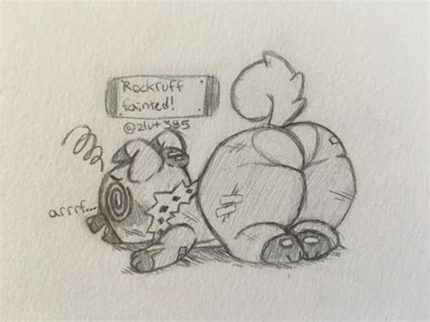 Rule 34 Ass Ass Up Big Butt Blush Fainted Pokemon Rockruff Sketch