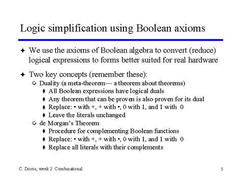 Logic Simplification Using Boolean Axioms