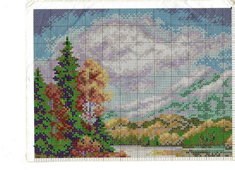 Вышивалка Скачать схему вышивки Riolis 1235 Озеро в горах