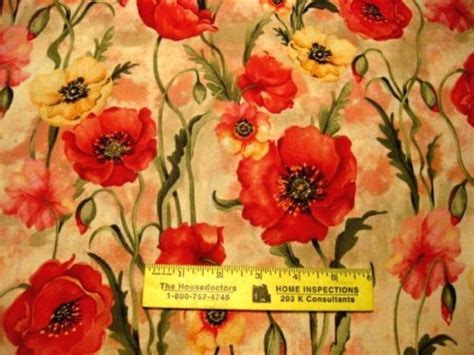 Susan Winget Poppies Poppy Impression Cotton Fabric By Yard Fabric