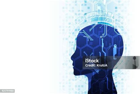 인공 지능 개념입니다 기술 배경입니다 벡터 과학 일러스트 레이 션 가상현실에 대한 스톡 벡터 아트 및 기타 이미지 가상현실
