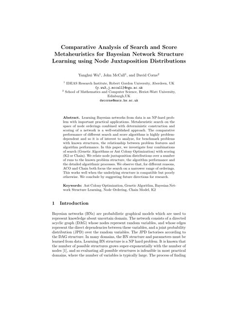 pdf comparative analysis of search and score metaheuristics for