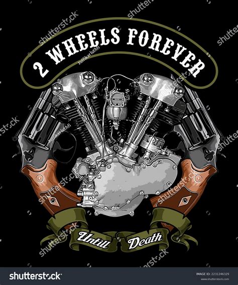 V Twin Engine Vector Template Graphic Stock Vector Royalty Free