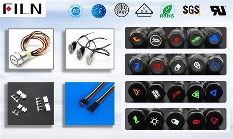 GREAT Push Button Switch V MM Pins Illuminated Latching Small Push Button Switch V