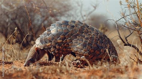 Rare Giant Pangolin In Savannah Grasslands Stock Photo Adobe Stock