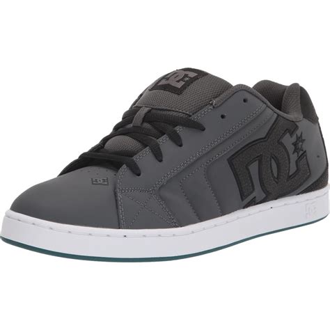 Dc Mens Net Low Top Lace Up Casual Skate Shoe Sneakerdark Greywhite