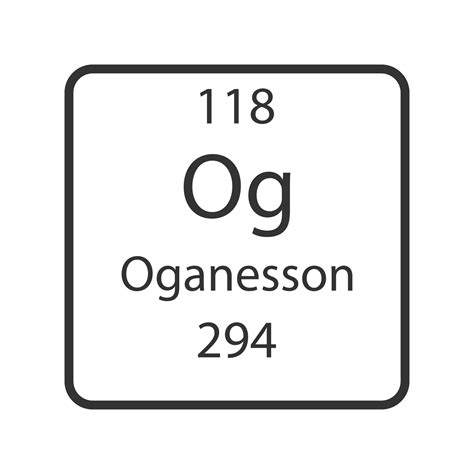 Oganesson Symbol Chemical Element Of The Periodic Table Vector