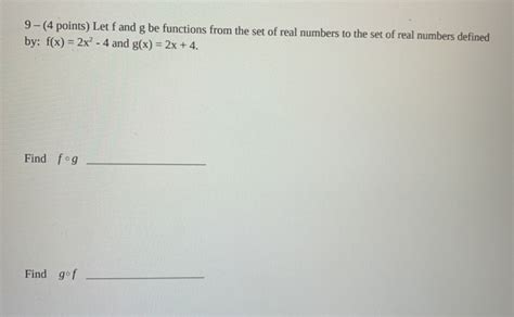 solved 9 4 points let f and g be functions from the set of