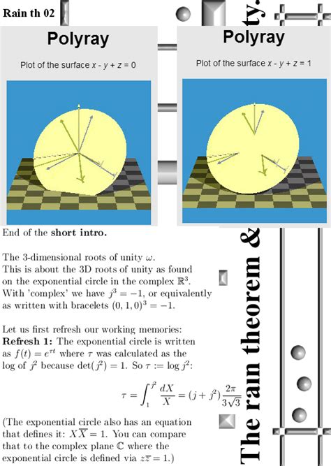 New Roots Of Unity The 3d Complex Ones And The Rain Theorem 3dcomplexnumbers