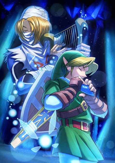 Link Sheik And Navi The Legend Of Zelda And 1 More Drawn By Takapon