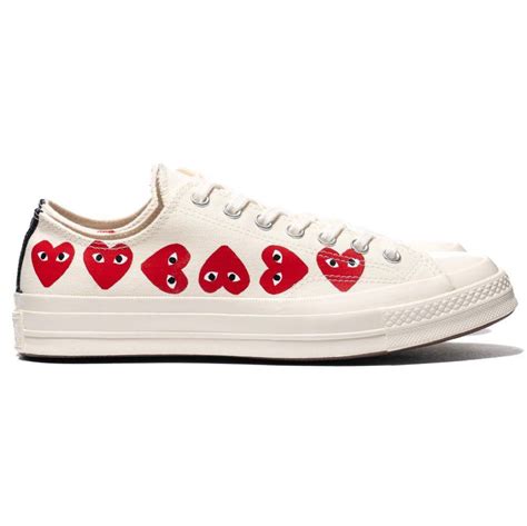 Converse CDG Multi Heart Low Cut Shoes Women S Fashion Footwear