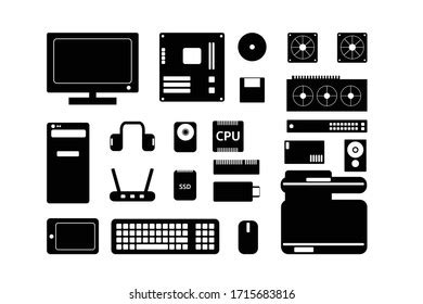 8 995 Computer Hardware Icon Set Coloured Stock Vectors Images Vector Art Shutterstock