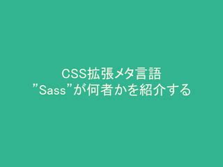 CSS拡張メタ言語 Sass が何者かを紹介する SakanaTech PPT