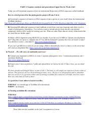 Lab 5 Instructions Creating An Alignment Pdf PART I Sequence